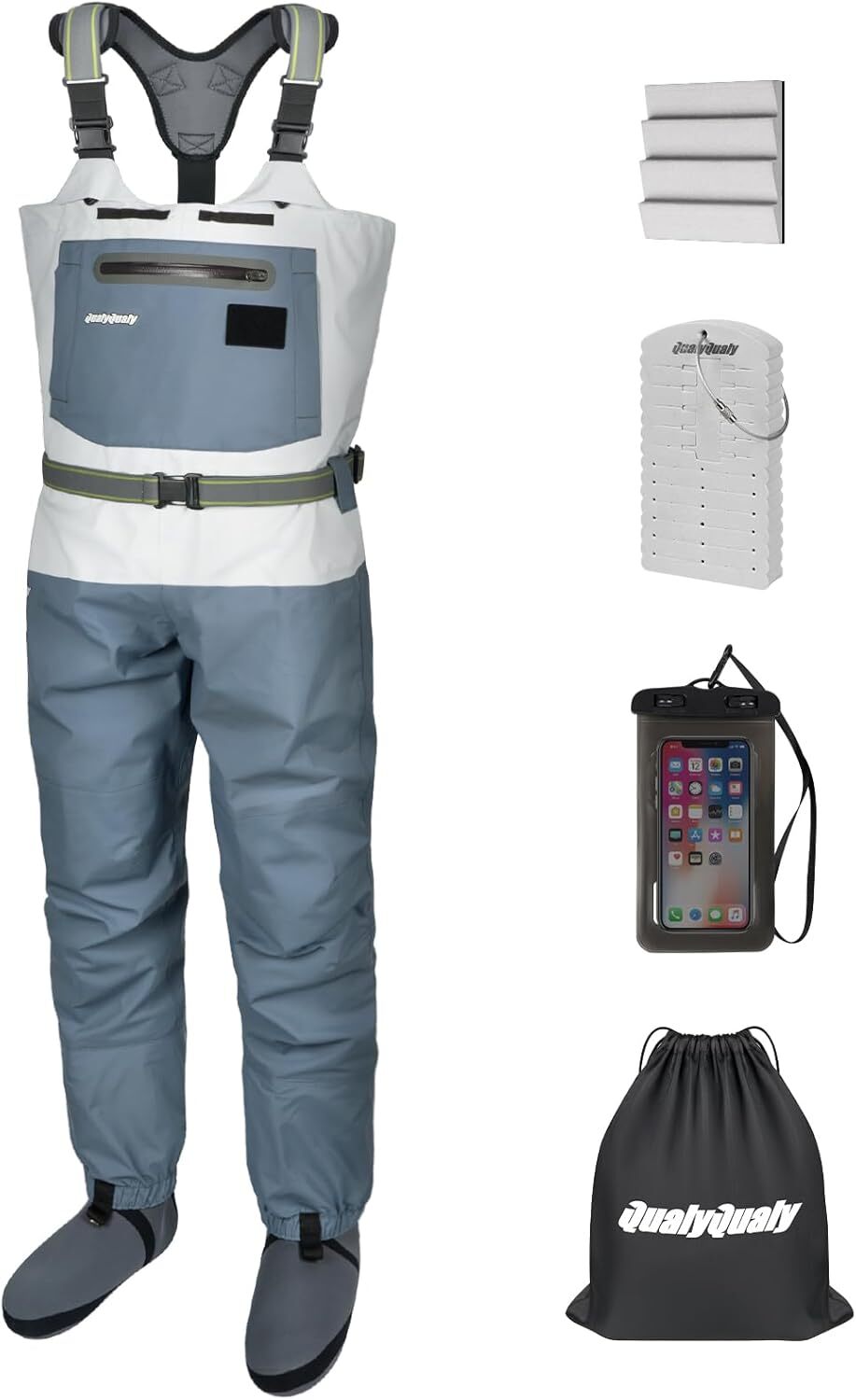 QualyQualy Waterproof Fly Fishing Waders Chest Waders w/ Boots Neoprene ...