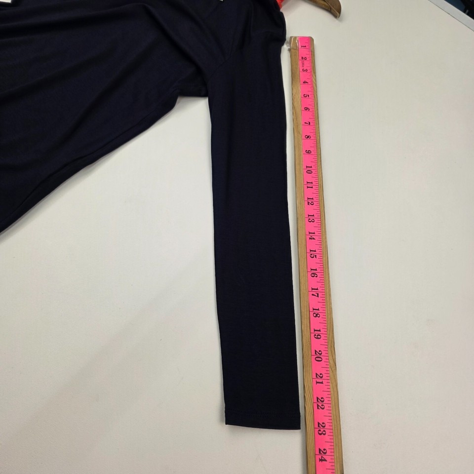 NWT Womens M Navy Red Off Shoulder Asymmetric Neck Long Sleeve Stretch ...