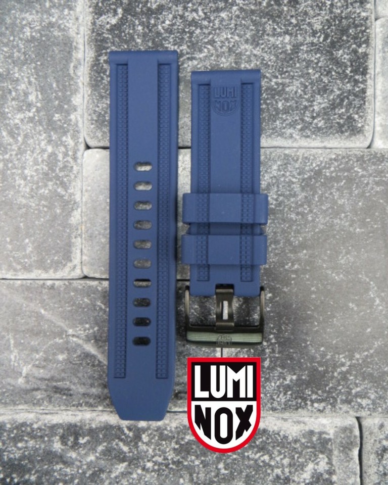 23mm LUMINOX Rubber Strap Diver Watch Band EVO 3050 3950 Navy Seal Blue ...