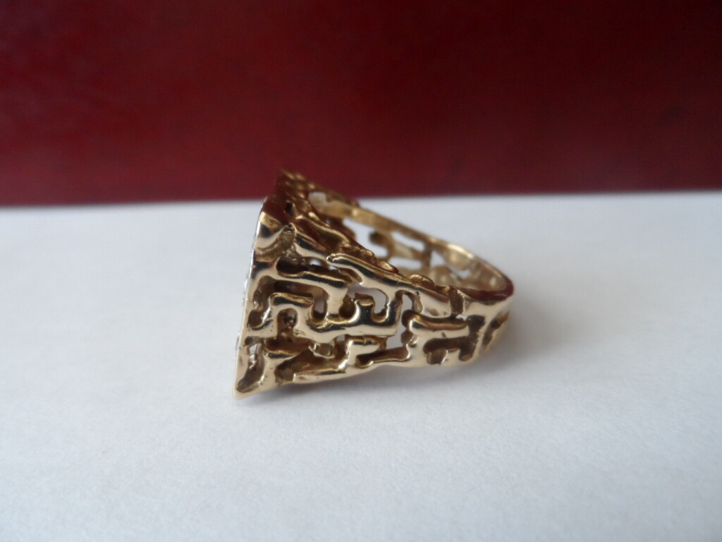 VTG solid Yellow Gold 14K / 585 Men's Diamond NUGGET … - Gem