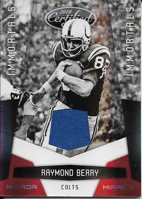 2010 Panini Certified Mirror Red Immortals #166 Raymond Berry Jersey ...