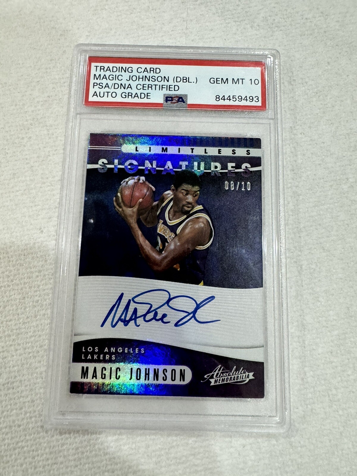 Magic Johnson Auto Signed Twice 2019-20 Panini Absolute Memorabilia ...