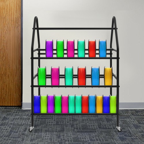4 Tier Rolling Printer Filament Storage Rack, Filament Spool Holder ...