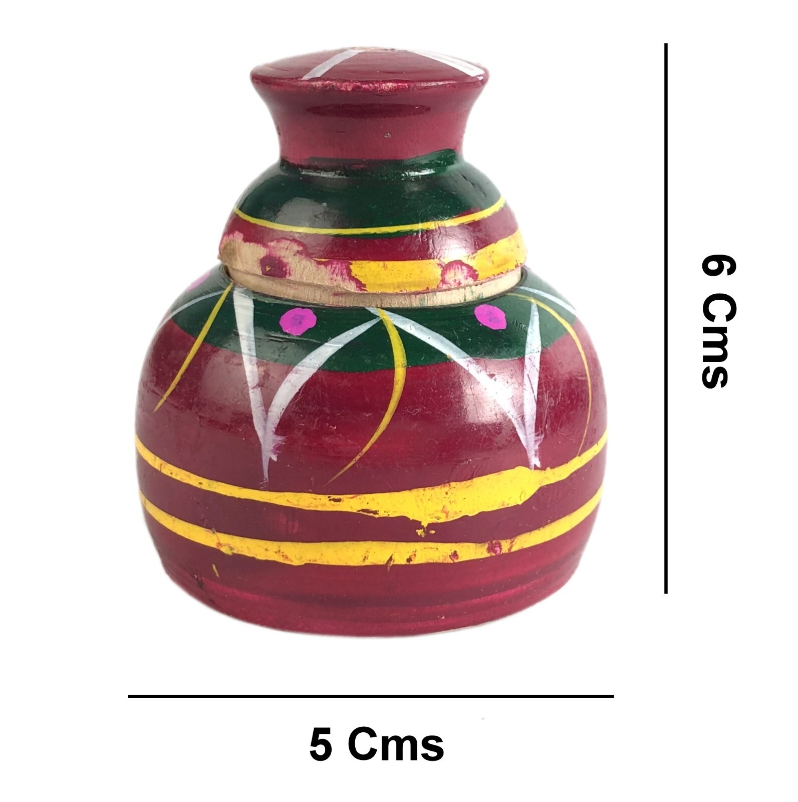 Ethnic Design Lacquer Painted Sindur Box Mini Size Ornament Trinket BOX ...