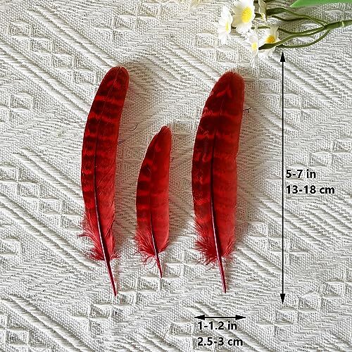 100pcs Colored Pheasant Feathers 5-7 Inches Spotted Wing Quill Feathers ...