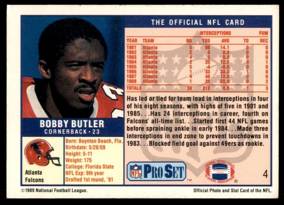 1989 Pro Set #4 Bobby Butler | eBay