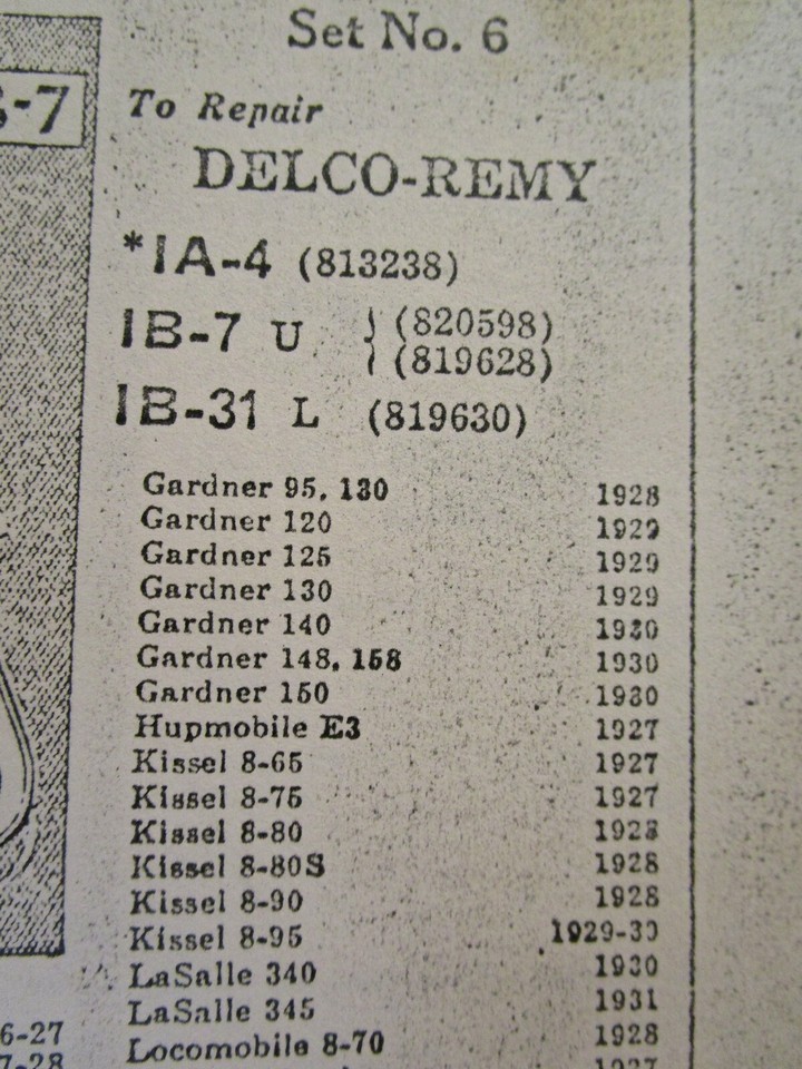 Point SET #6: 1925-1930 Auburn; 1929-1931 L-29 Cord; 1929-1935 ...