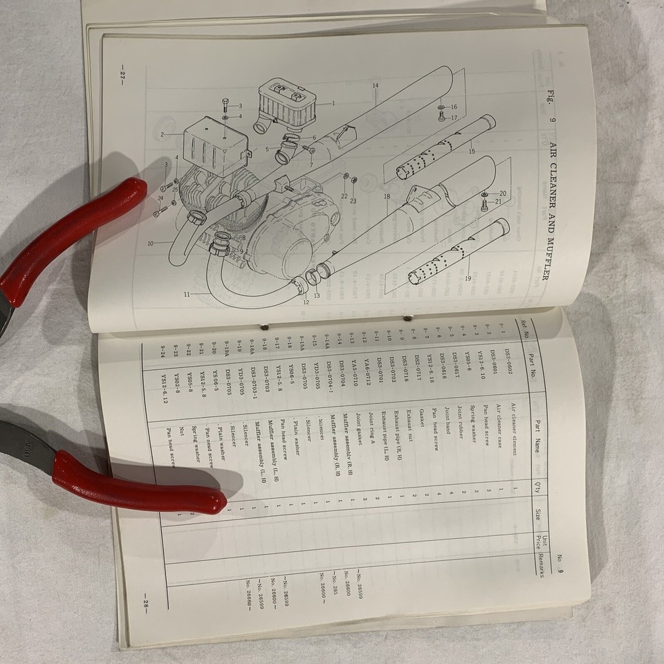 YAMAHA YDS-3 YM1 Parts List 1965 First Edition Original Complete | eBay