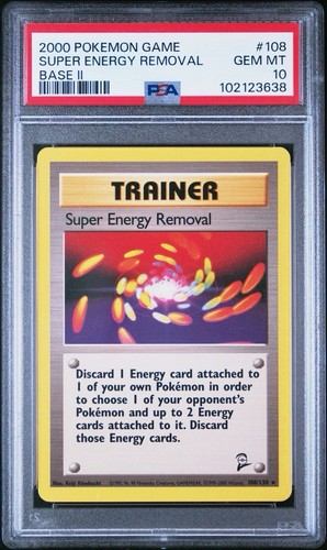 2000 Pokemon Base 2 # 108 Super Energy Removal PSA 10 Card GEM MINT ...