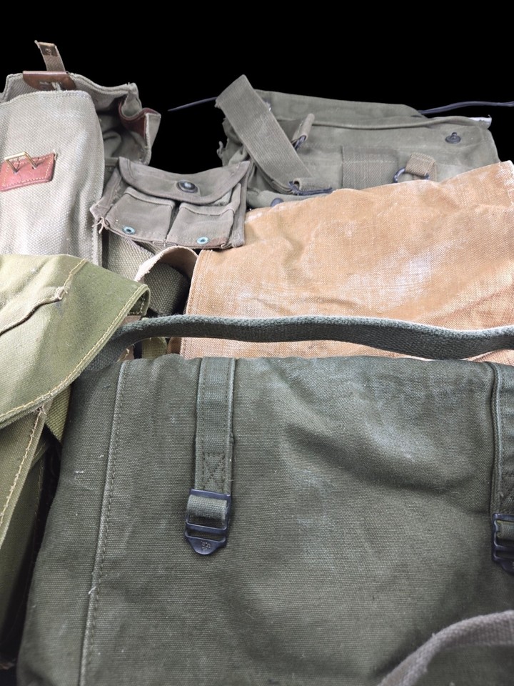 Military Bags Pouches LOT WW2 to Vietnam 6 Pieces Vintage Army E2 | eBay