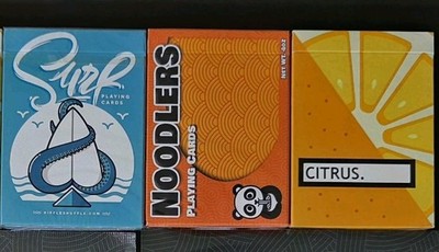 Set of 3 - Gilded Playing Cards - Citrus, Noodlers, Surf - New | eBay