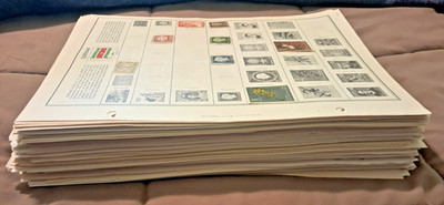 5 1/4 LBS WORLDWIDE H.E. Harris LOOSE Stamp Album Pages Surinam-U ...