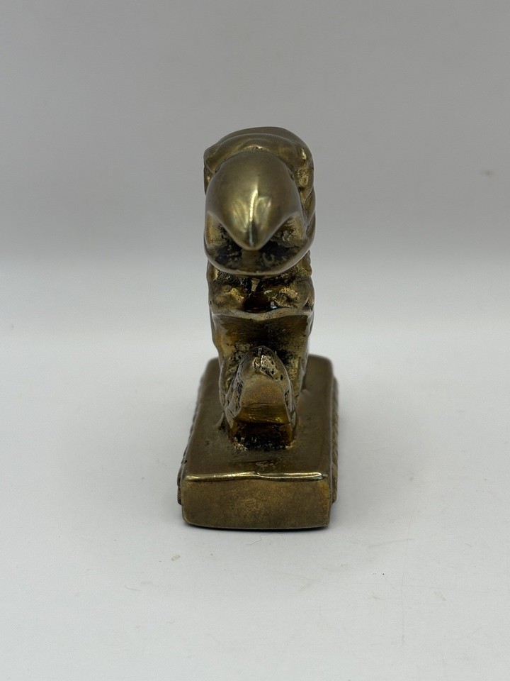 Vintage Kansas University Jayhawk Bronze Paperweight Figurine Figure KU ...