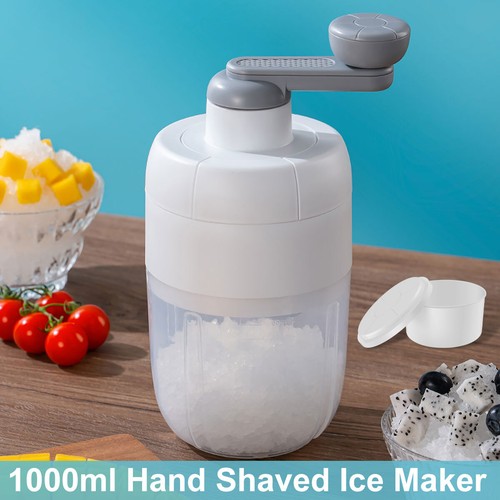 Manual Ice Crusher 1000ml Hand-Crank Ice Shaver with Ice Freezing Mold ...