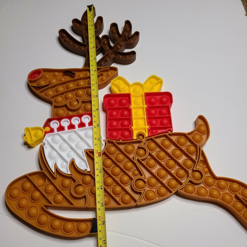 Reindeer Puzzle Popit Fidget Toy Push Bubble Sensory Stress Relief Kids ...
