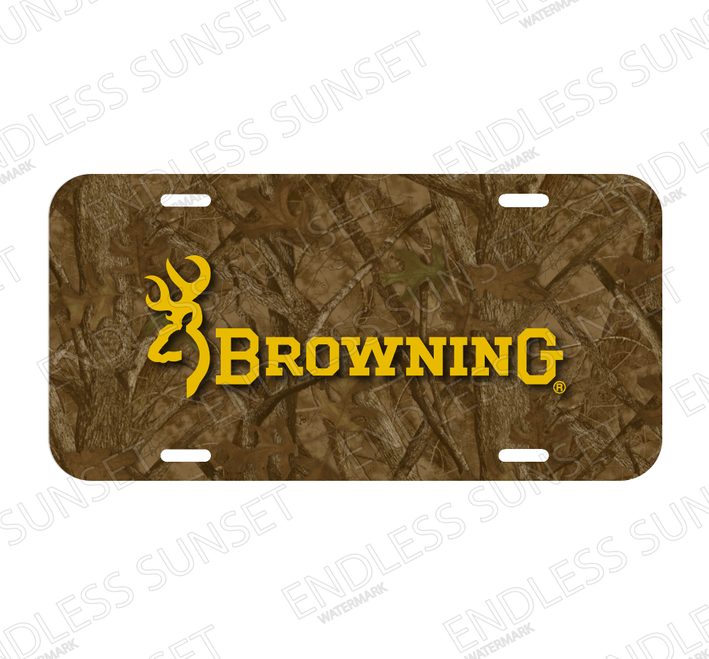 Camo Browning Hunter Hunting Deer Turkey Hunt Gun License Plate Front ...
