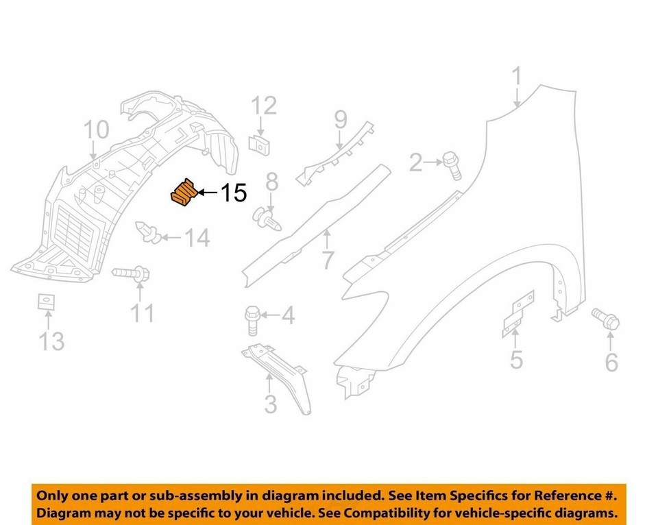 Nissan OEM Fender Liner Clips 0155305233 New in package (7 pieces for ...