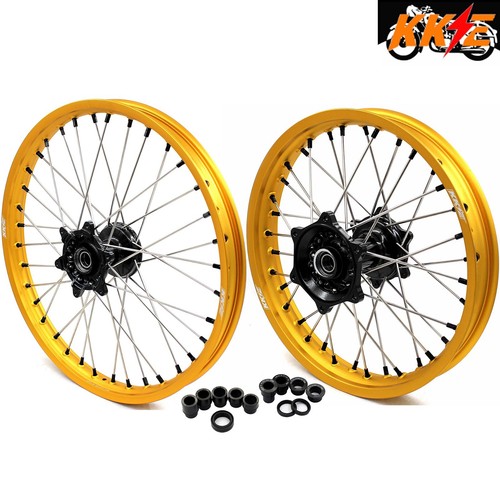 KKE 21/19 Cast Wheels for Yamaha YZ125 YZ250 1999-2024 YZ250F Gold Rim ...