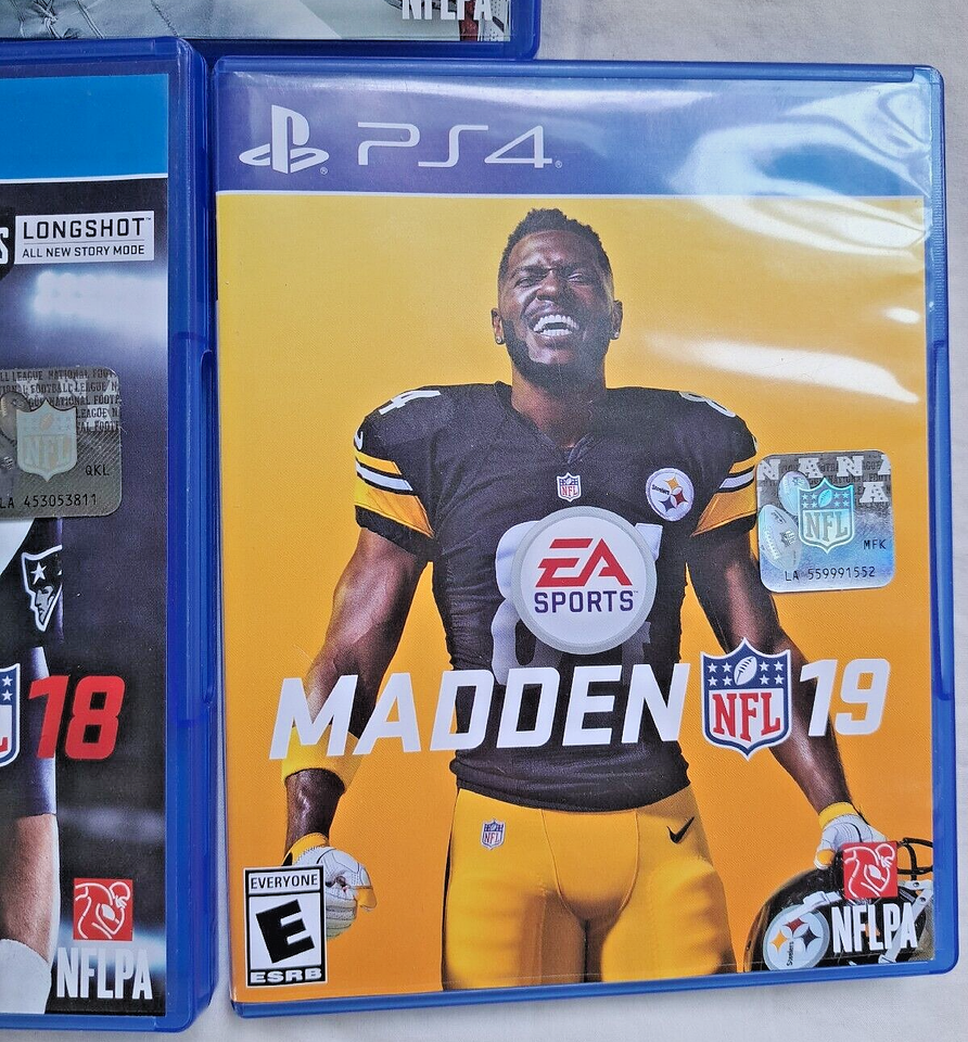 PS4 Playstation Lot of 3 Madden 17 18 19 NFL Football Video Games Rated ...