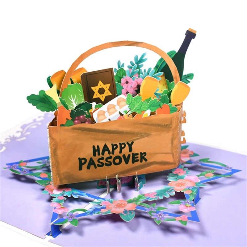 3D Happy Passover Greeting Card Set Handwriting Blessing Card Supplies ...