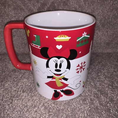 New Disney Store Christmas Minnie Mouse Milk & Cookie Holder Mug | eBay UK