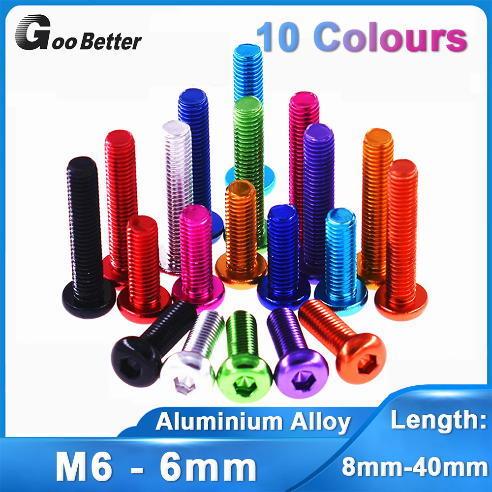 M6 Socket Button Pan Head Screws Aluminium Alloy Anodised Hex Allen Key ...