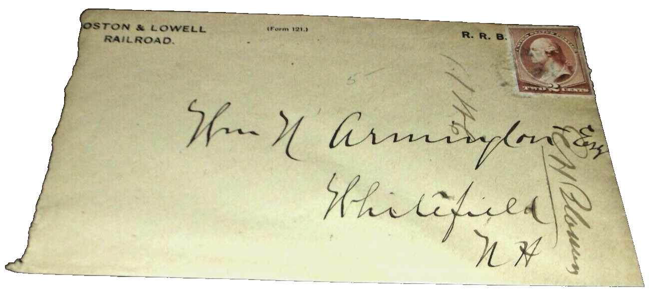 1880's BOSTON & LOWELL B&M PREDECESSOR USED COMPANY ENVELOPE | eBay