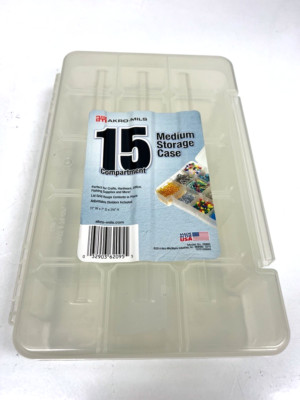 Akro-Mils 15 Compartment Medium Clear Storage Case 05805 11"W x 7"D x 2 ...