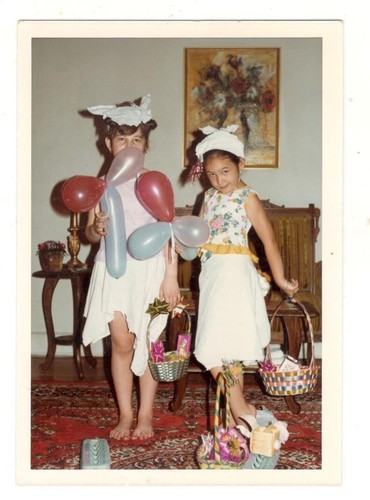 Vintage Photo 2 Bunny Girls On Easter Morning 1970's Found Art DST97 | eBay