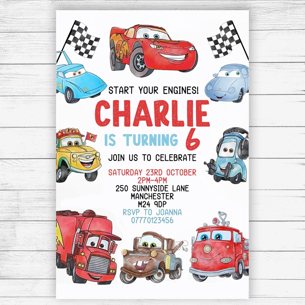Cars Birthday Invitations
