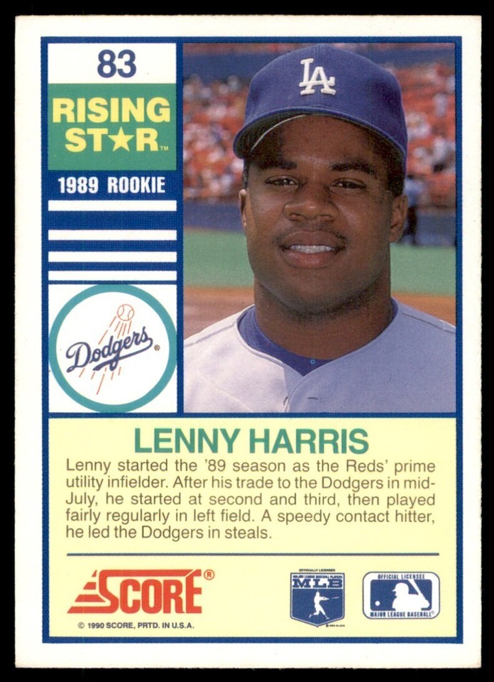 1990 Score Rising Stars #83 Lenny Harris | eBay