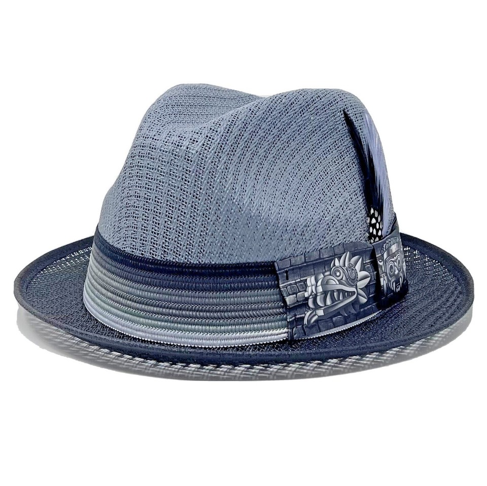 Freddy Negrete Lowrider Fedora Hat Black & Grey Aztec Mens By Summit ...
