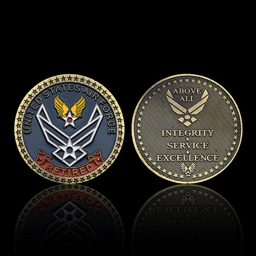United States Air Force Bronze Medal Military Retired Memory Coin Home ...