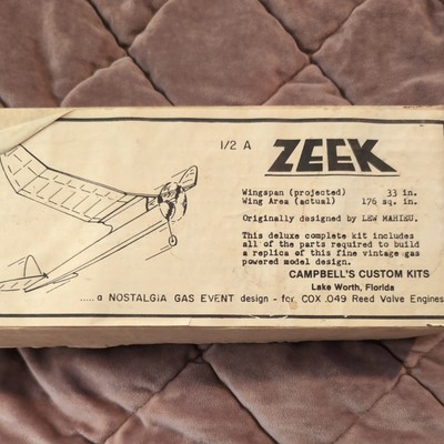 ZEEK by Campbells Custom Kits 33" WS Vintage Model Plane Kit - Sealed ...