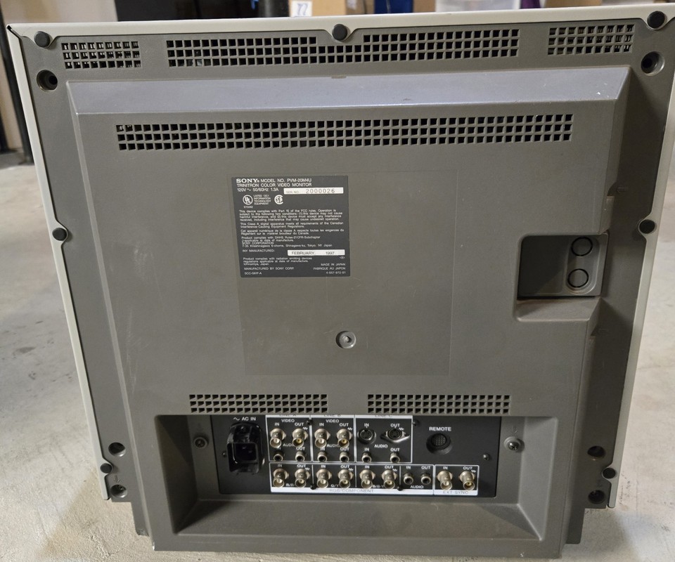 Sony 20" PVM-20M4U 800TVL RGB Component HR Trinitron CRT Monitor | eBay