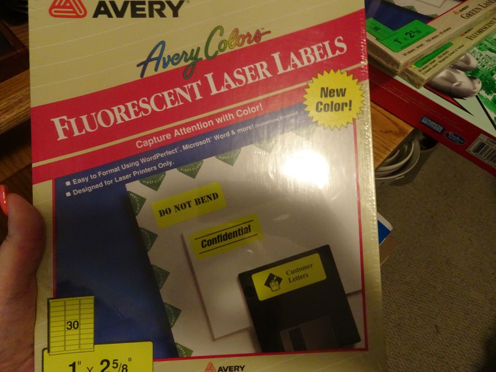 Avery 5972 Neon Laser Labels,1 x 2-5/8, Fluorescent Yellow (750 Labels ...