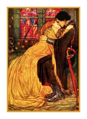 Pre Raphaelite Florence Harrison Guinevere Lancelot Counted Cross ...