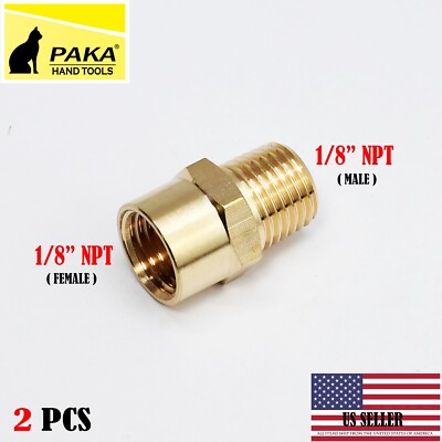 2 x BRASS NPT Extension ,Equal 1/8 Male NPT x 1/8 Female NPT | eBay