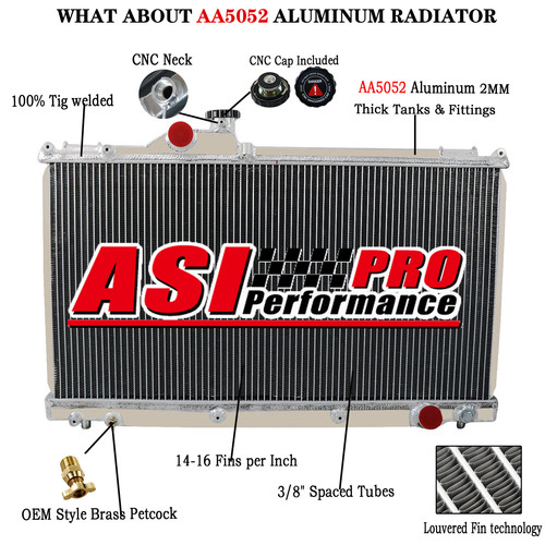 3Row Aluminum Radiator for 1999-2005 Lexus IS200 IS300 2.0 3.0L 1G-FE ...