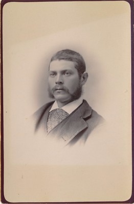 1880-1889 Man with Mustache & Sideburns Manchester NH Sepia Piper ...
