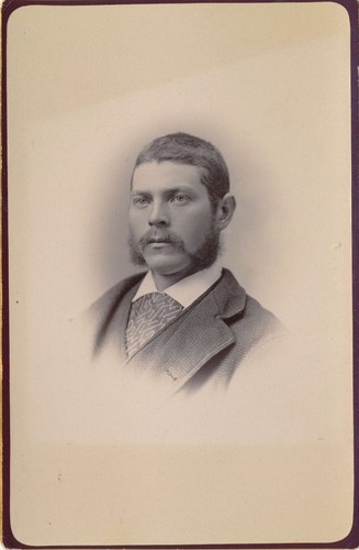 1880-1889 Man with Mustache & Sideburns Manchester NH Sepia Piper ...