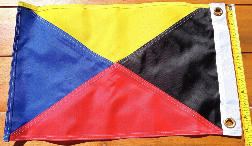 NEW ZULU FLAG 'Z' Signal Code ' I NEED A TUG' 18" INDOOR/OUTDOOR | eBay