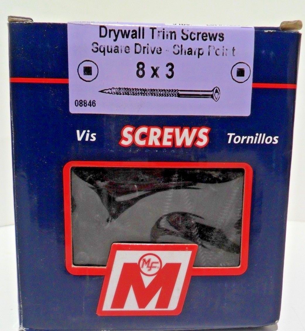 Midwest Fastener #8 x 3" Square Drive Sharp Point Drywall Trim Screws 5 ...