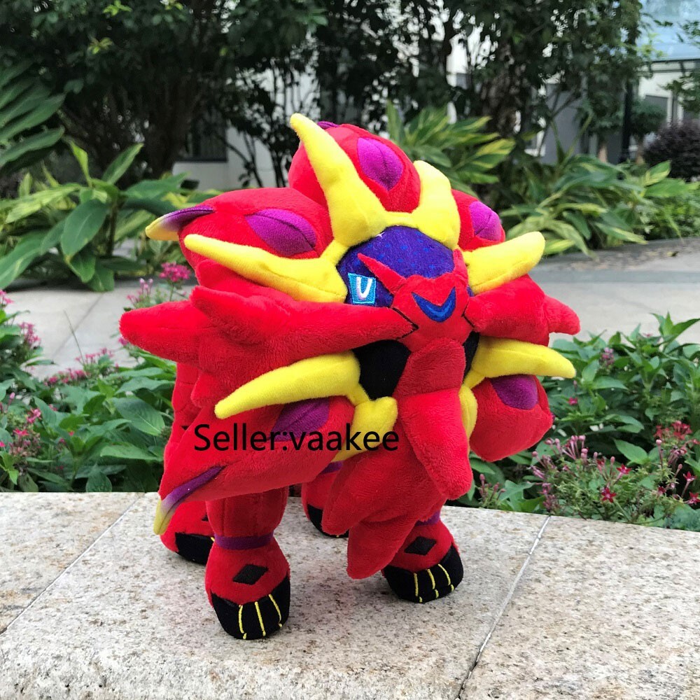 Anime Red Shiny Solgaleo 10" Plush Cartoon Stuffed Toy Soft Doll Xmas ...