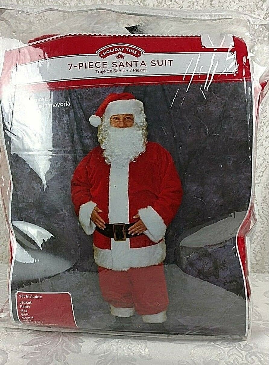 Holiday Time Santa Claus Suit Seven Piece Set One Size Christmas ...