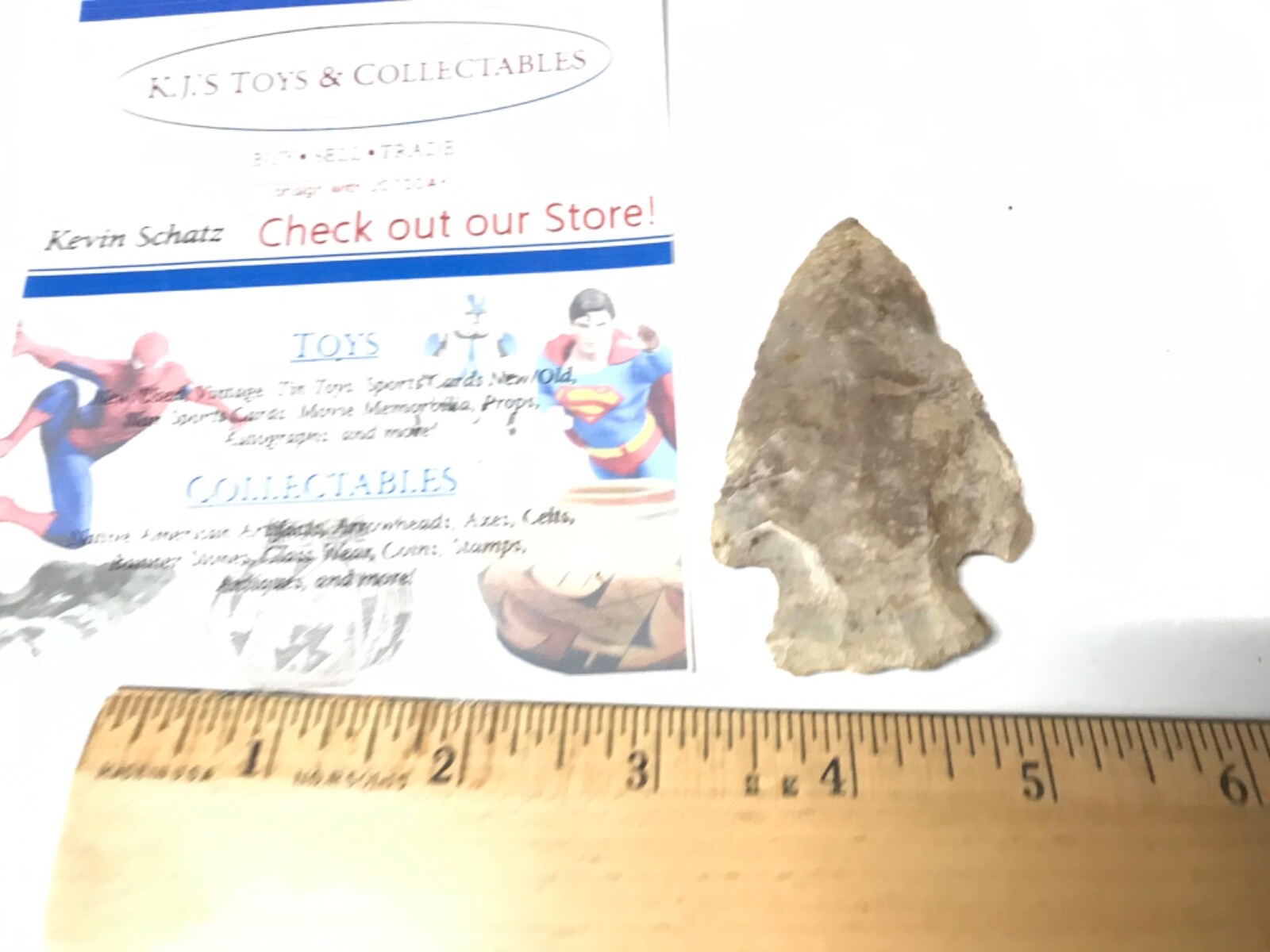 Corner Notch Woodland Point 2 7/8 Inch Authentic OH Arrowhead Artifact ...