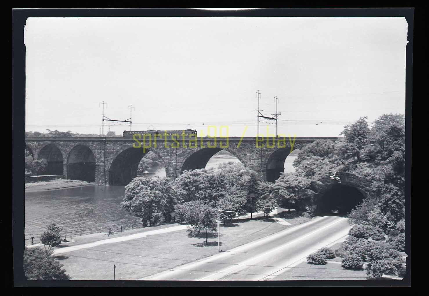 1950 PRR Pennsylvania Railroad MU Cars @ Girard Ave Bridge PA - Vintage ...