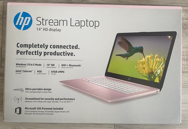 HP Stream 14-cb172wm 14" (64 GB, Intel Celeron N4000, 1.10 GHz, 4 GB ...