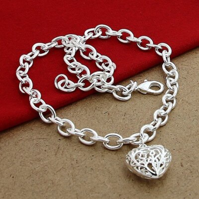 Precious Sentiment 925 Sterling Silver Plated Heart Charm Pendant ...