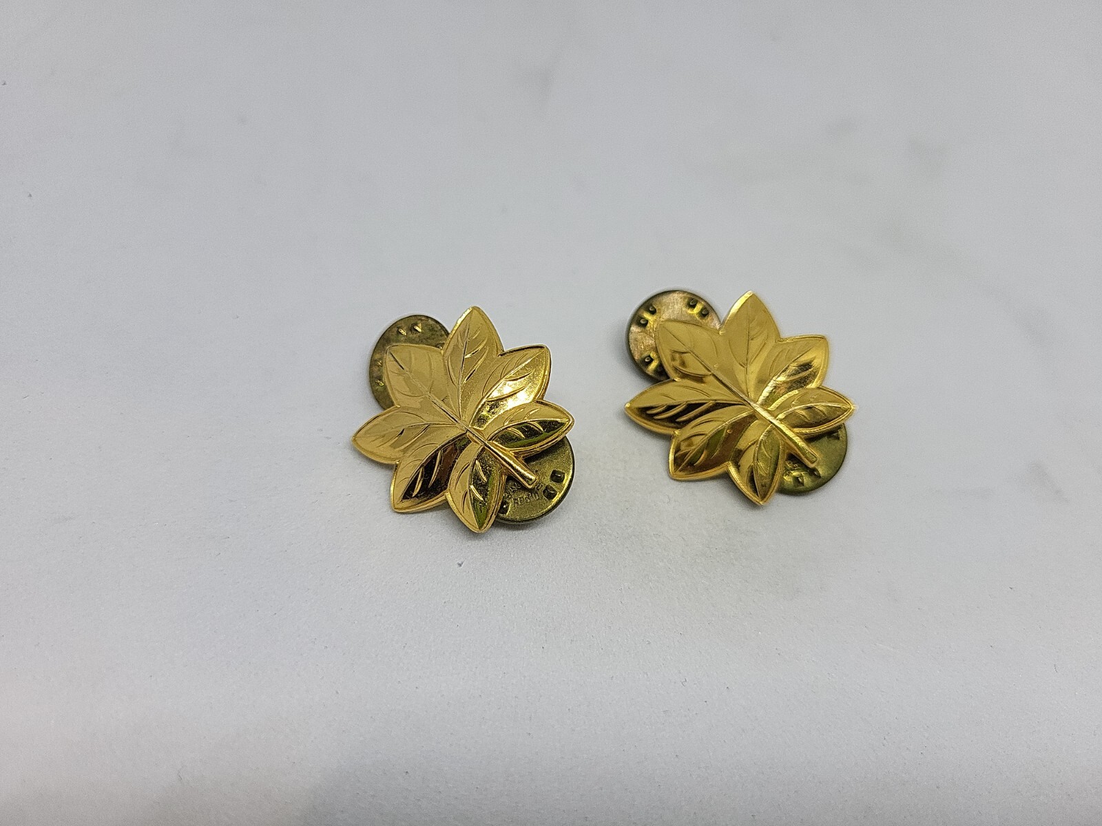 US Navy Marine Corps MAJORS INSIGNIA COLLAR PINS Oak Leaves 1/20 10k ...